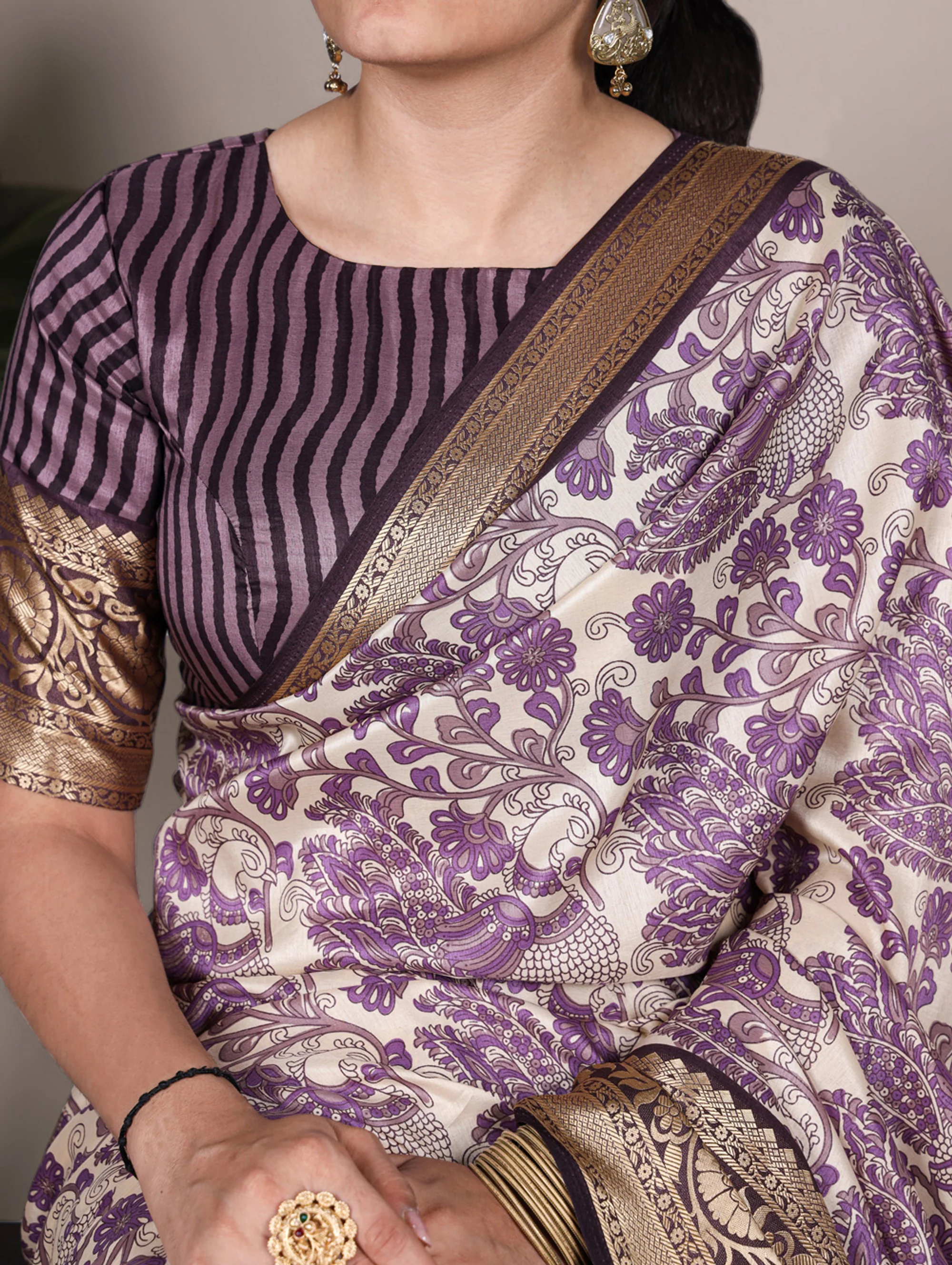 YANA FAB - Graceful Tasar Silk Saree with Printed Viscose Border ...