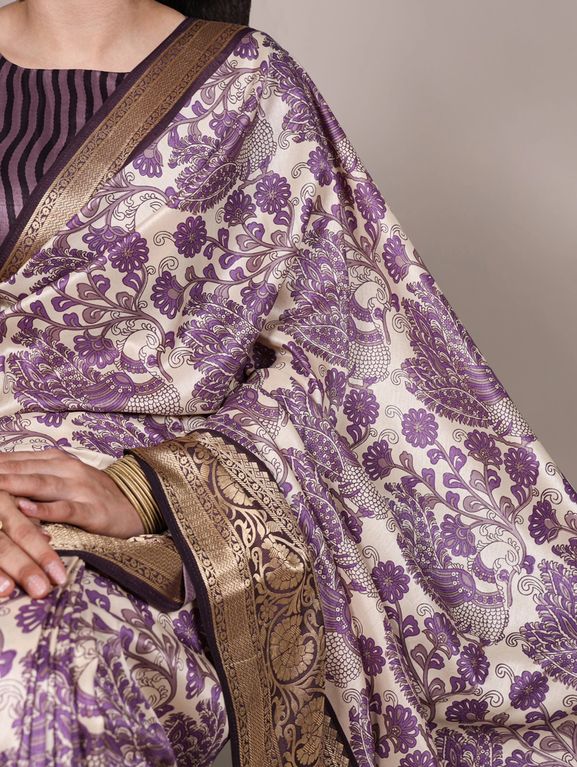 YANA FAB - Graceful Tasar Silk Saree with Printed Viscose Border ...