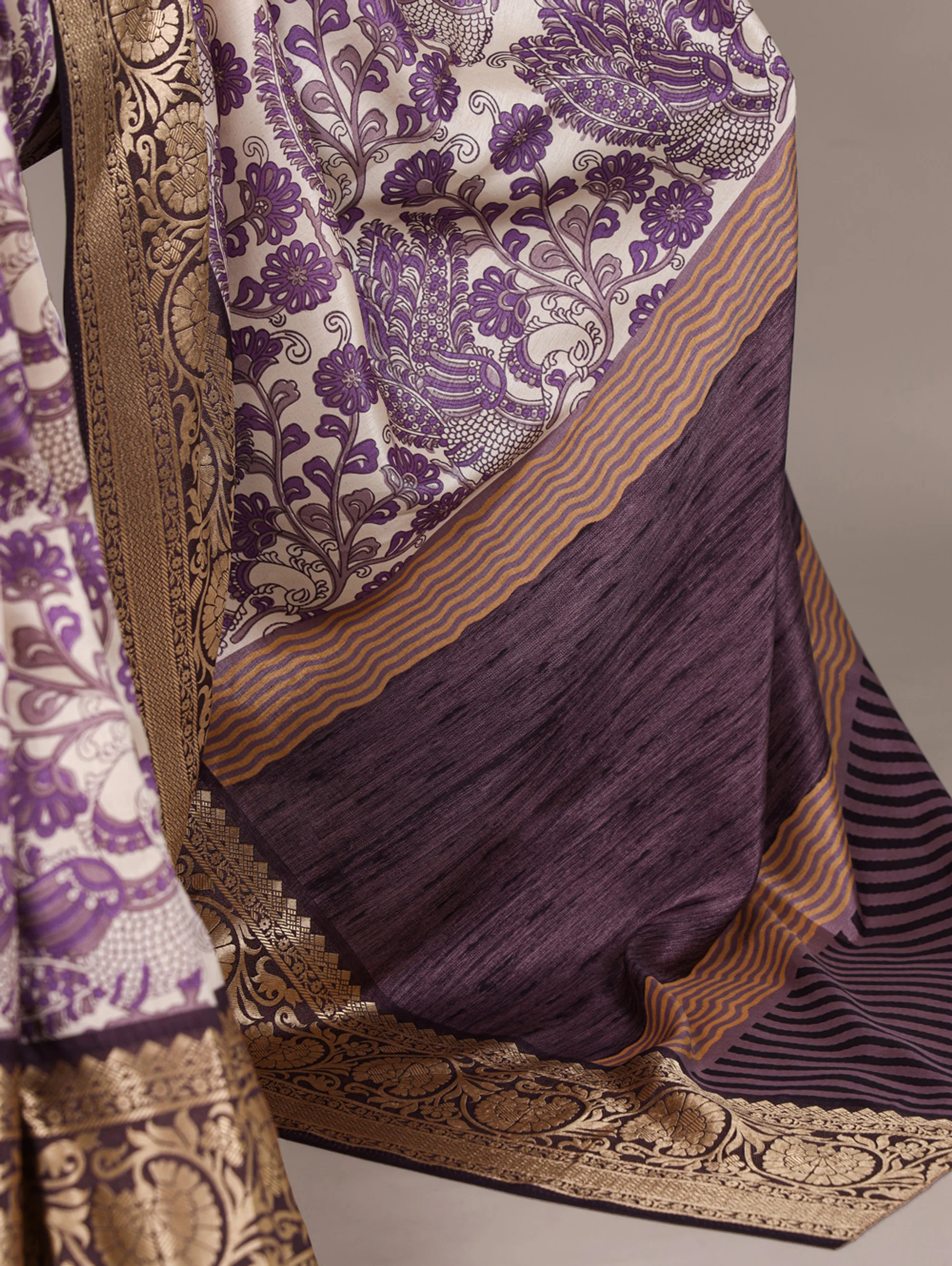 YANA FAB - Graceful Tasar Silk Saree with Printed Viscose Border ...